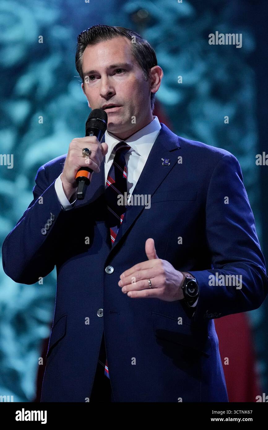 Republican Congressional candidate Matt Van Epps speaks during a forum ...