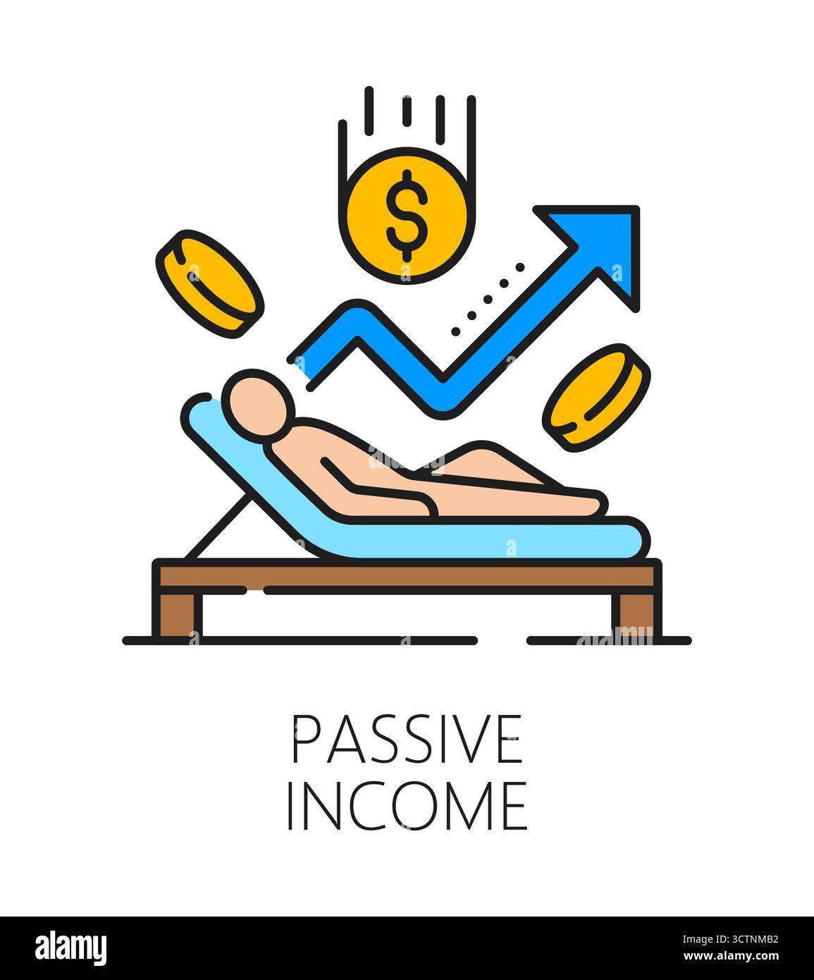 Relax passive income icon Stock Vector Images - Alamy