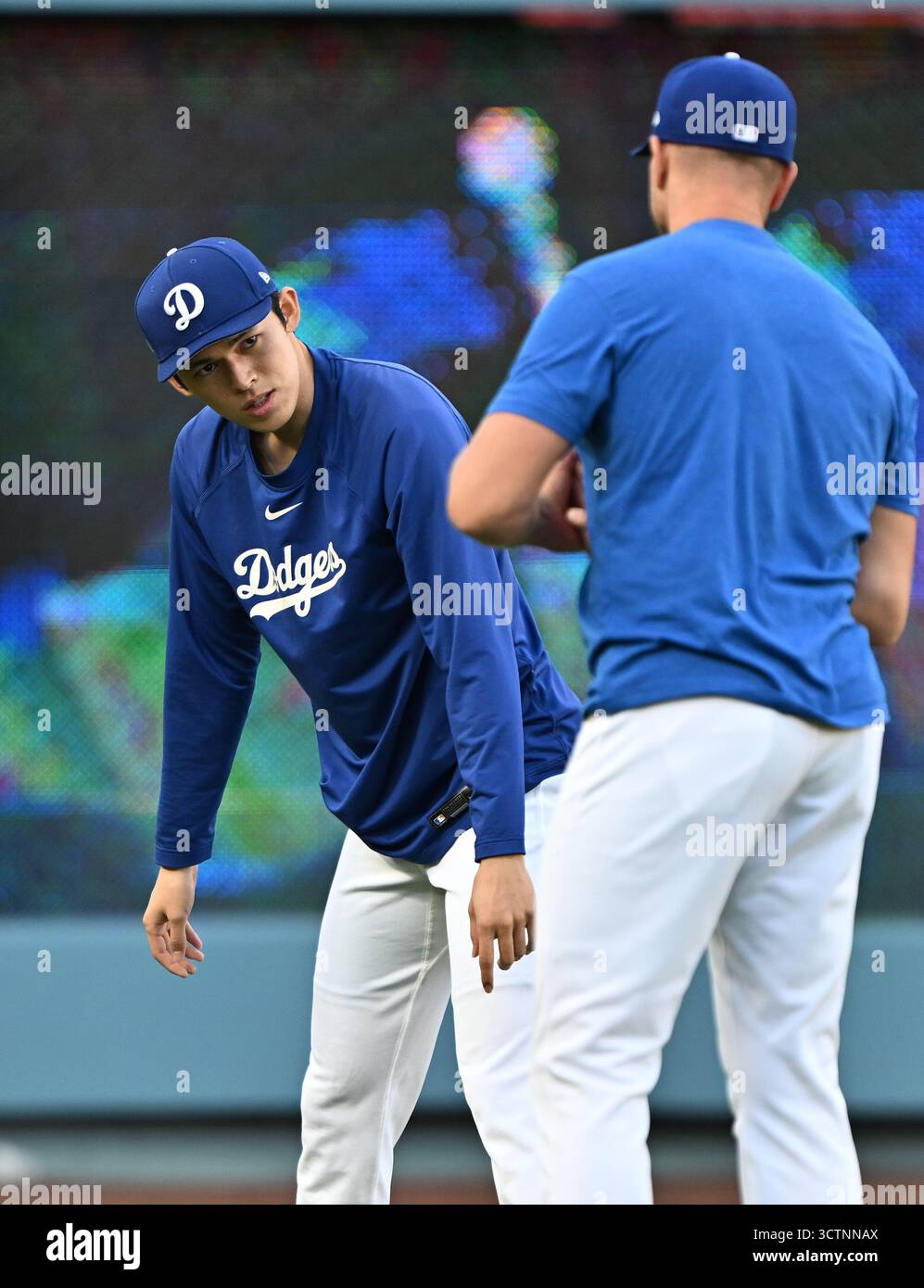 Los Angeles Dodgers' pitcher Roki Sasaki takes part in practice before ...