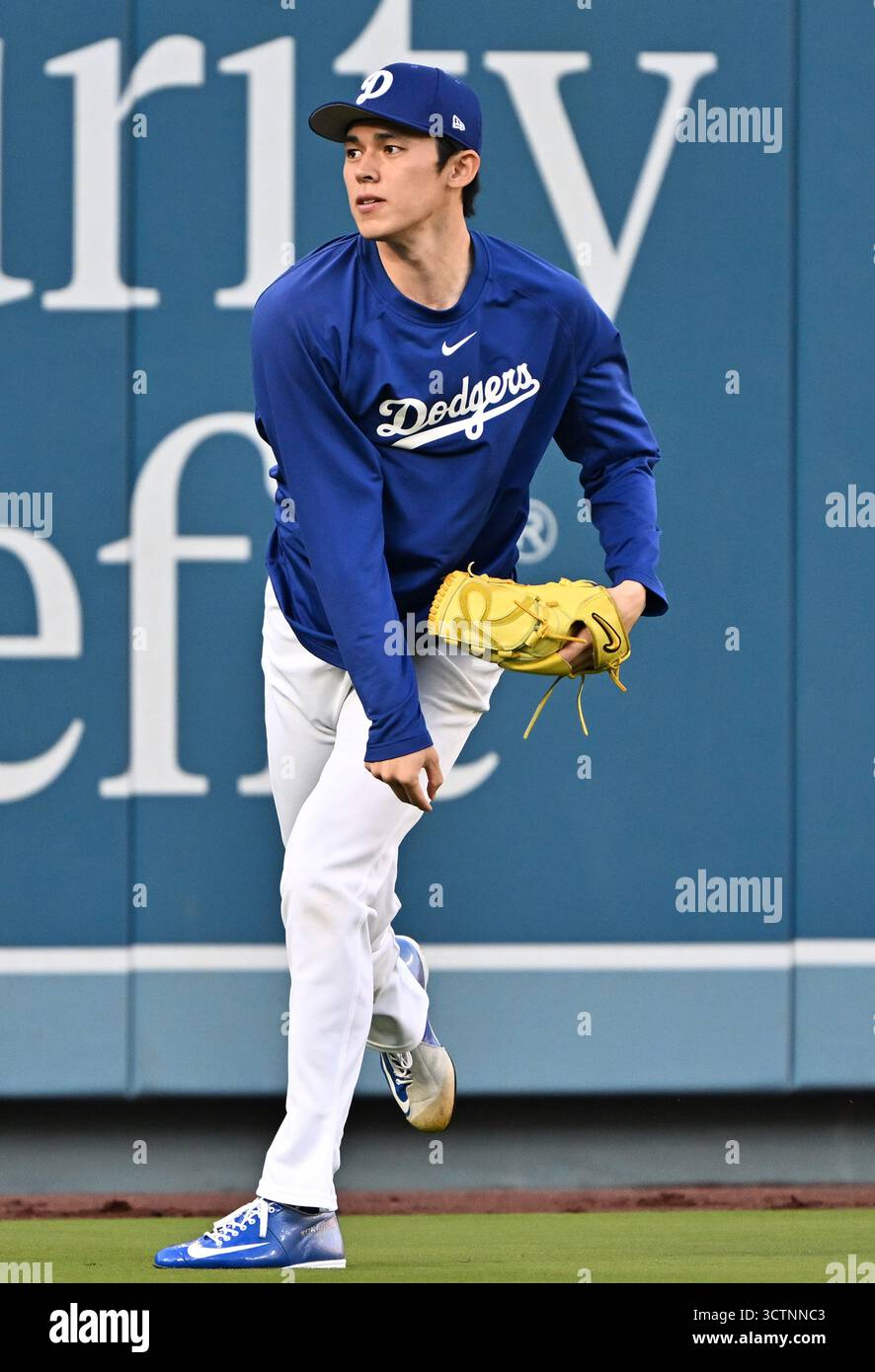 Los Angeles Dodgers' pitcher Roki Sasaki takes part in practice before ...