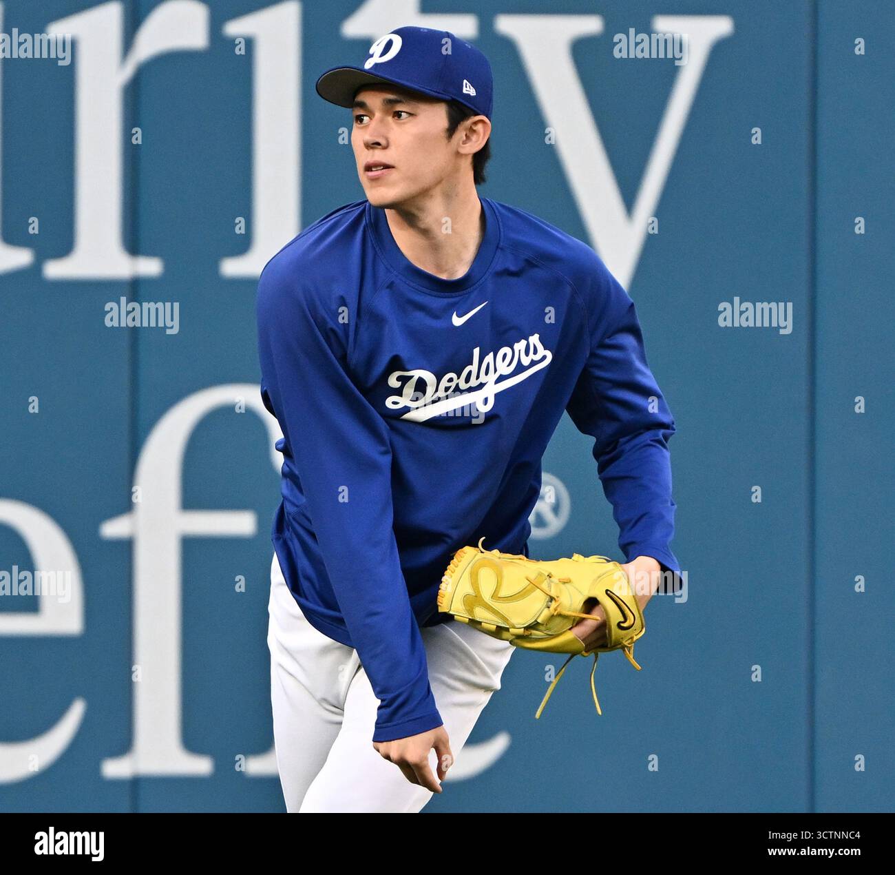 Los Angeles Dodgers' pitcher Roki Sasaki takes part in practice before ...
