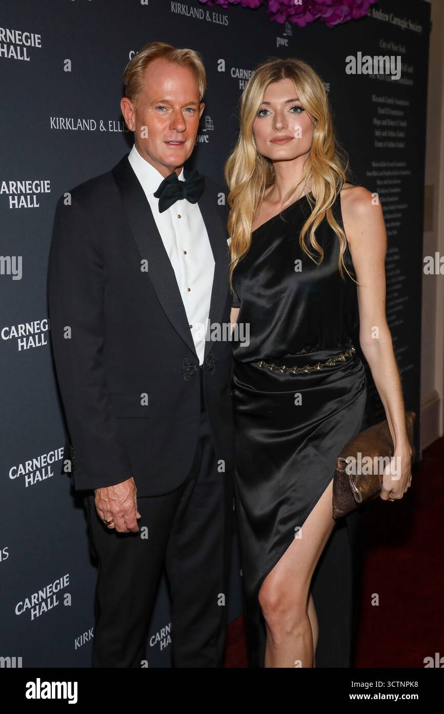Daniel Benedict, left, and Sophie Sumner attend Carnegie Hall's opening ...