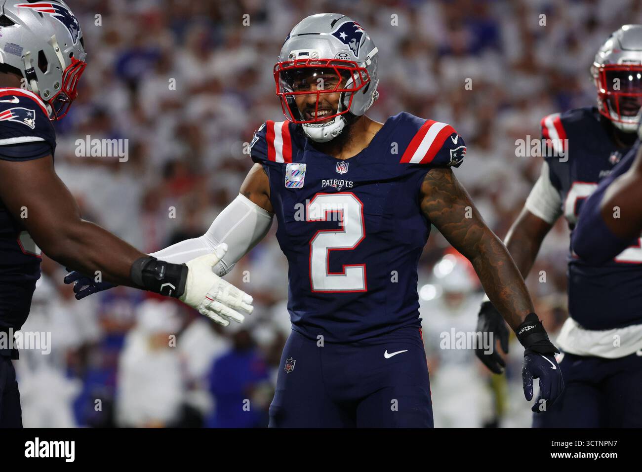 New England Patriots linebacker Harold Landry III (2) celebrates during ...