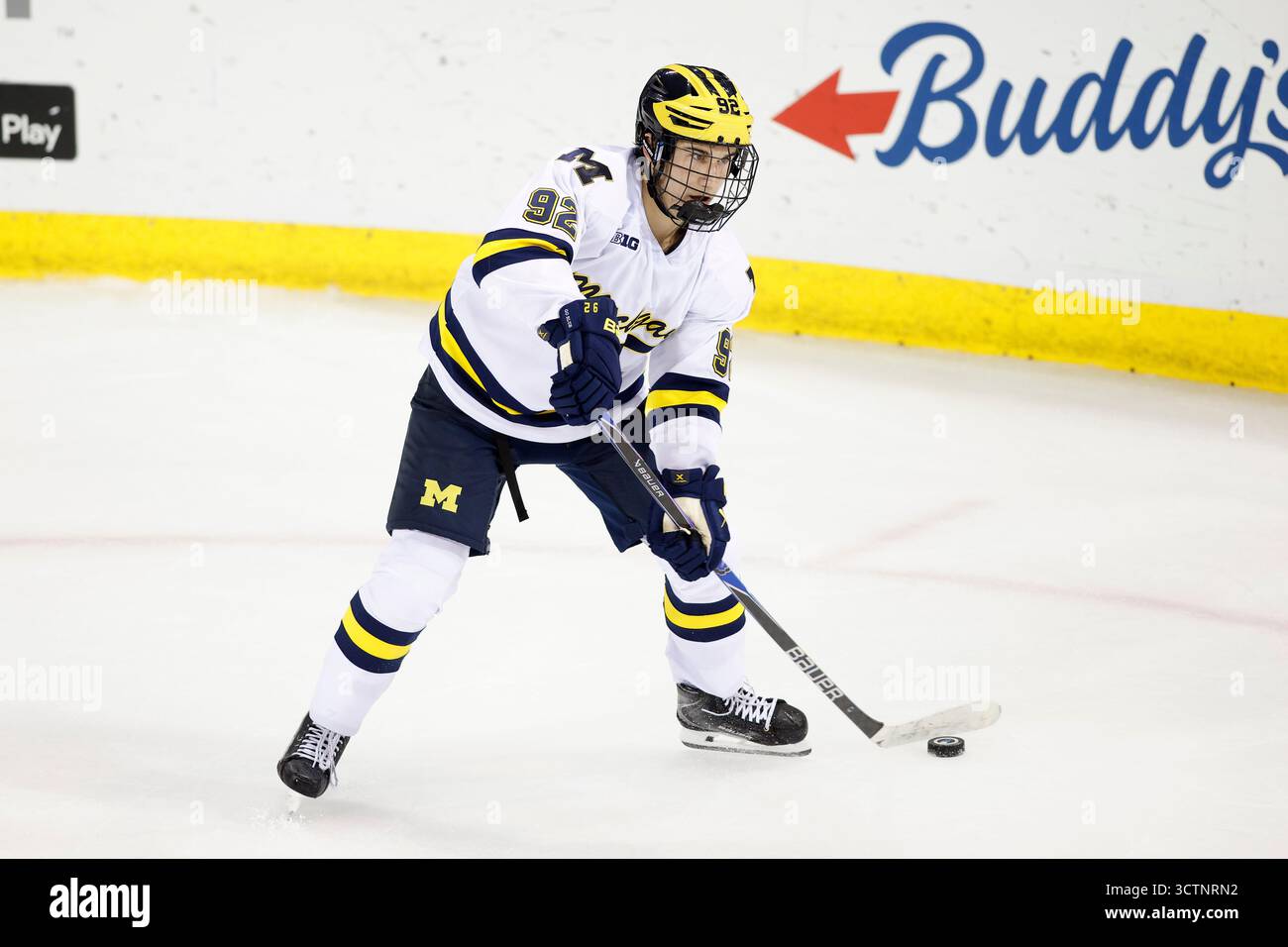 Michigan's Adam Valentini plays during an NCAA hockey game on Saturday ...