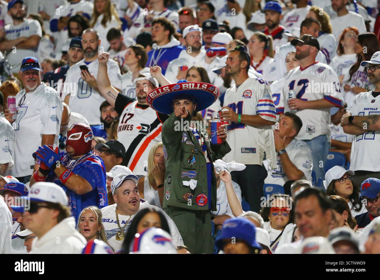 A Buffalo Bills fan looks on during to the first half of an NFL ...