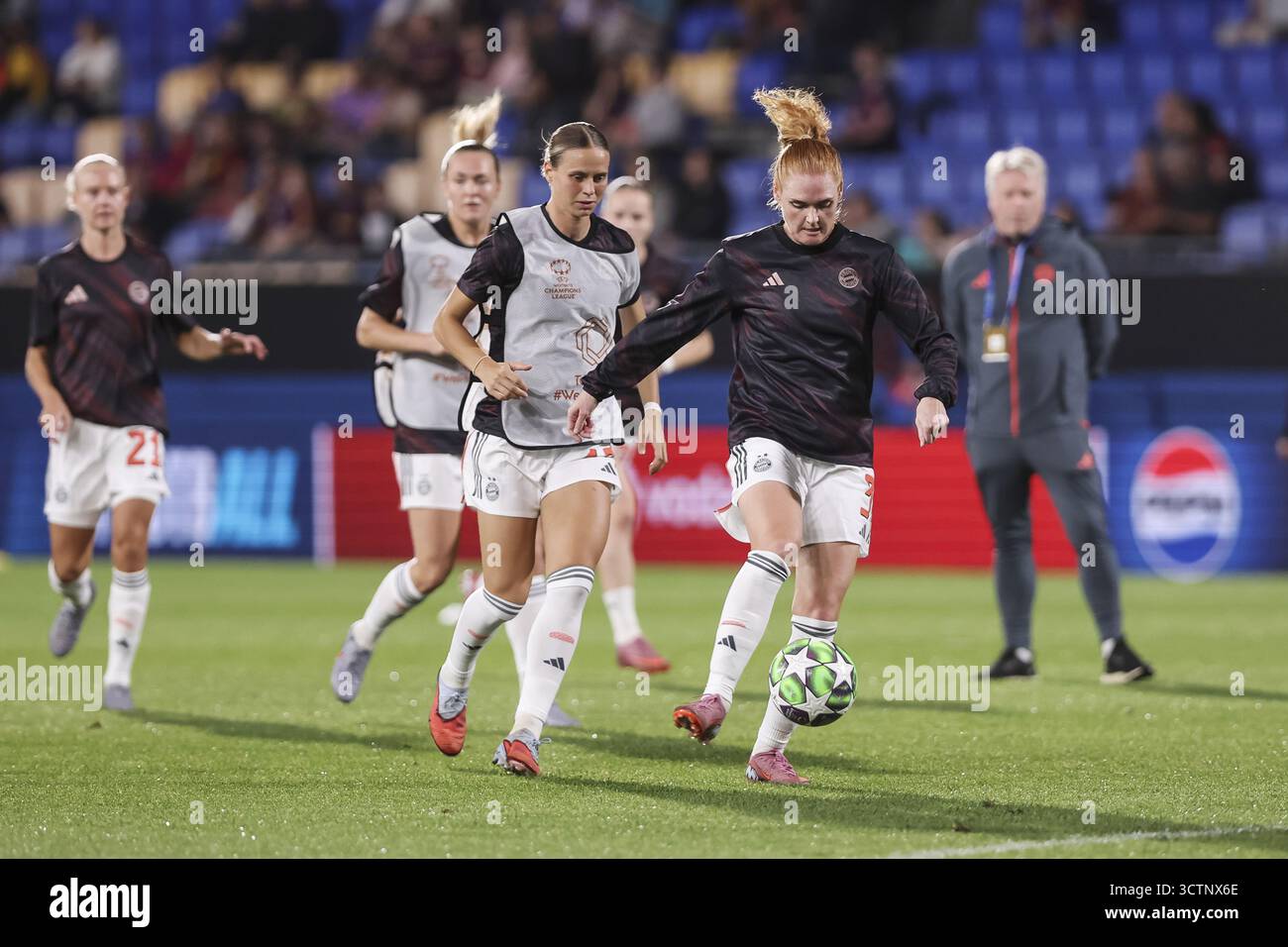 Stine Pedersen of Bayern Munich warms up during the Women's Champions ...