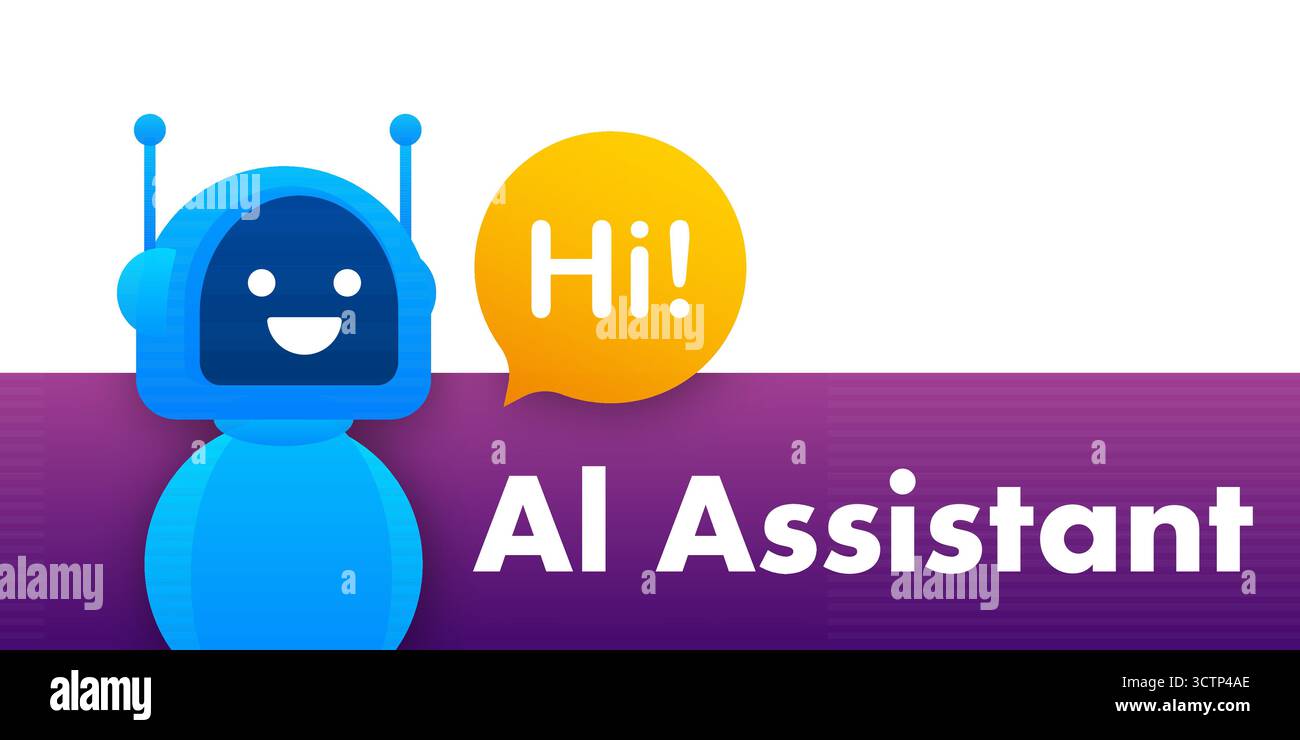 AI assistant chatbot robot saying hi artificial intelligence concept ...
