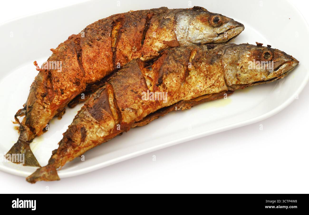 Fried mackerel in plate hi-res stock photography and images - Alamy