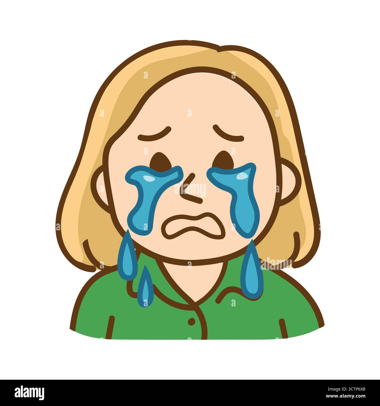 Sad character with tears showing deep emotion Stock Vector Image & Art ...