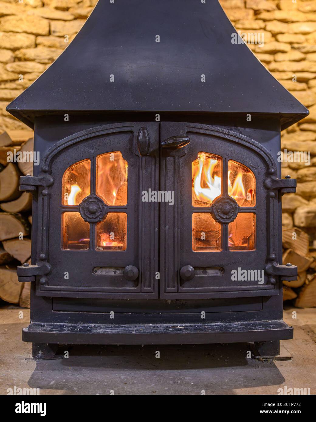 Log burner in lounge hi-res stock photography and images - Alamy
