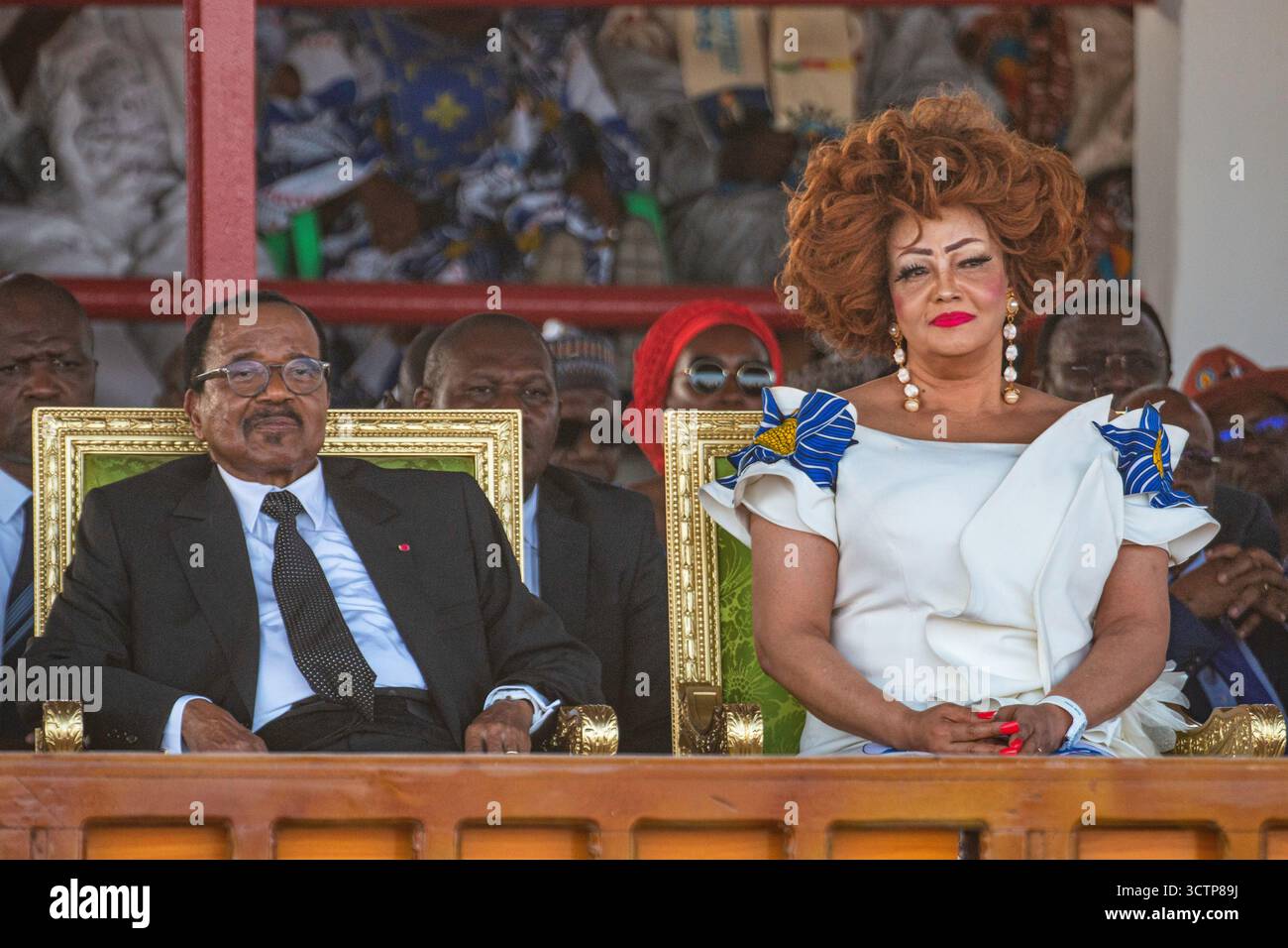 Cameroon's President Paul Biya and First Lady Chantal Biya attend a ...
