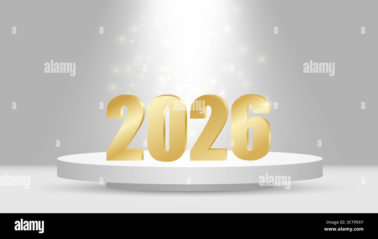 3d 2026 future year concept hi-res stock photography and images - Alamy
