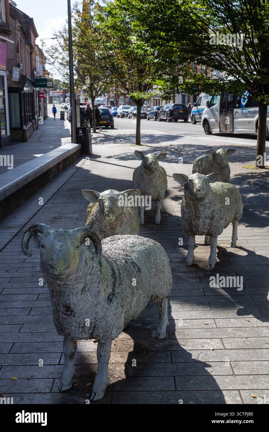 Sheep sculptures by David Annand part of Lockerbie Town Centre ...