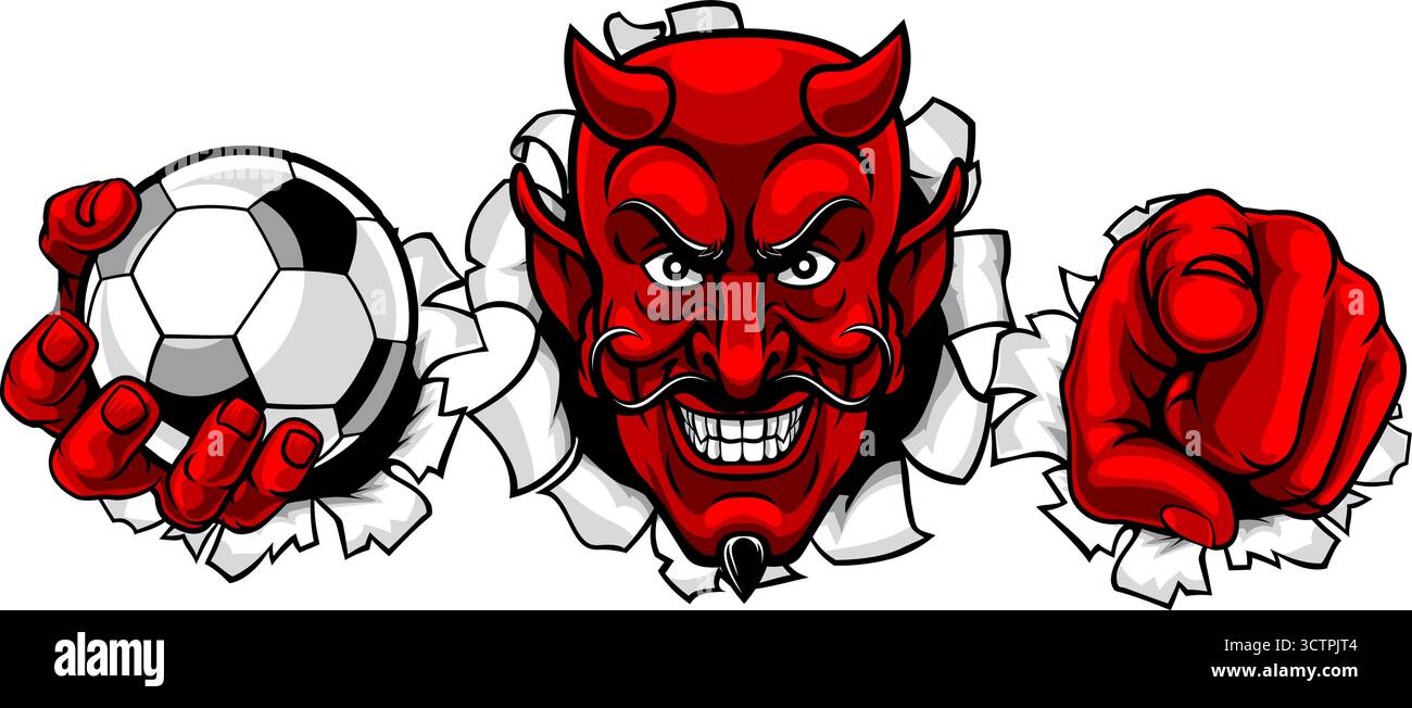 Devil Soccer Football Ball Mascot Illustration Stock Vector Image & Art ...