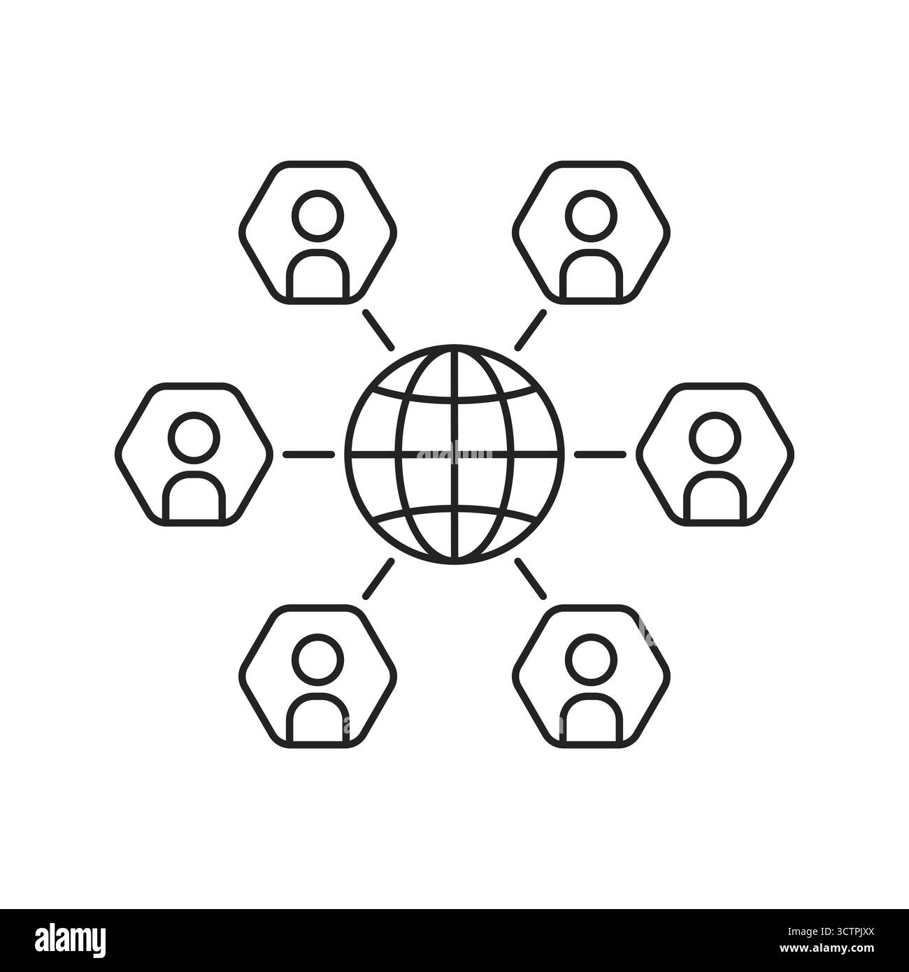 thin line global business community icon Stock Vector Image & Art - Alamy