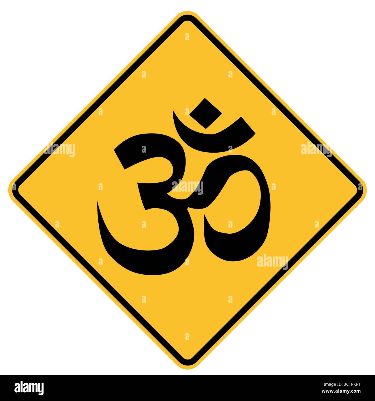 om yellow road sign. om yoga sign. aum om ohm symbol. flat style Stock ...