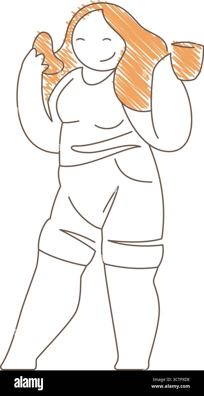 Standing holding cup cafe Stock Vector Images - Alamy