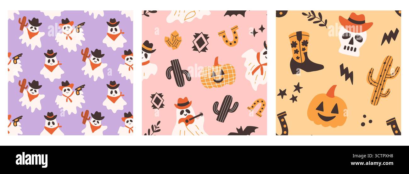 Seamless pattern illustration ghosts Cut Out Stock Images & Pictures ...