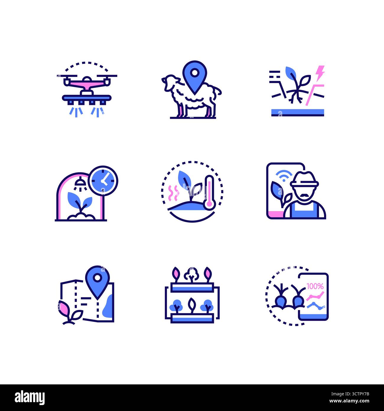Smart industry line icons Stock Vector Images - Alamy