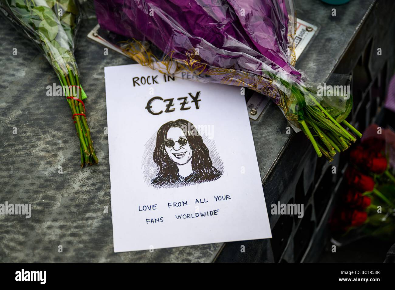 Ozzy Osbourne Black Sabbath memorial fans left flowers and gift to show ...