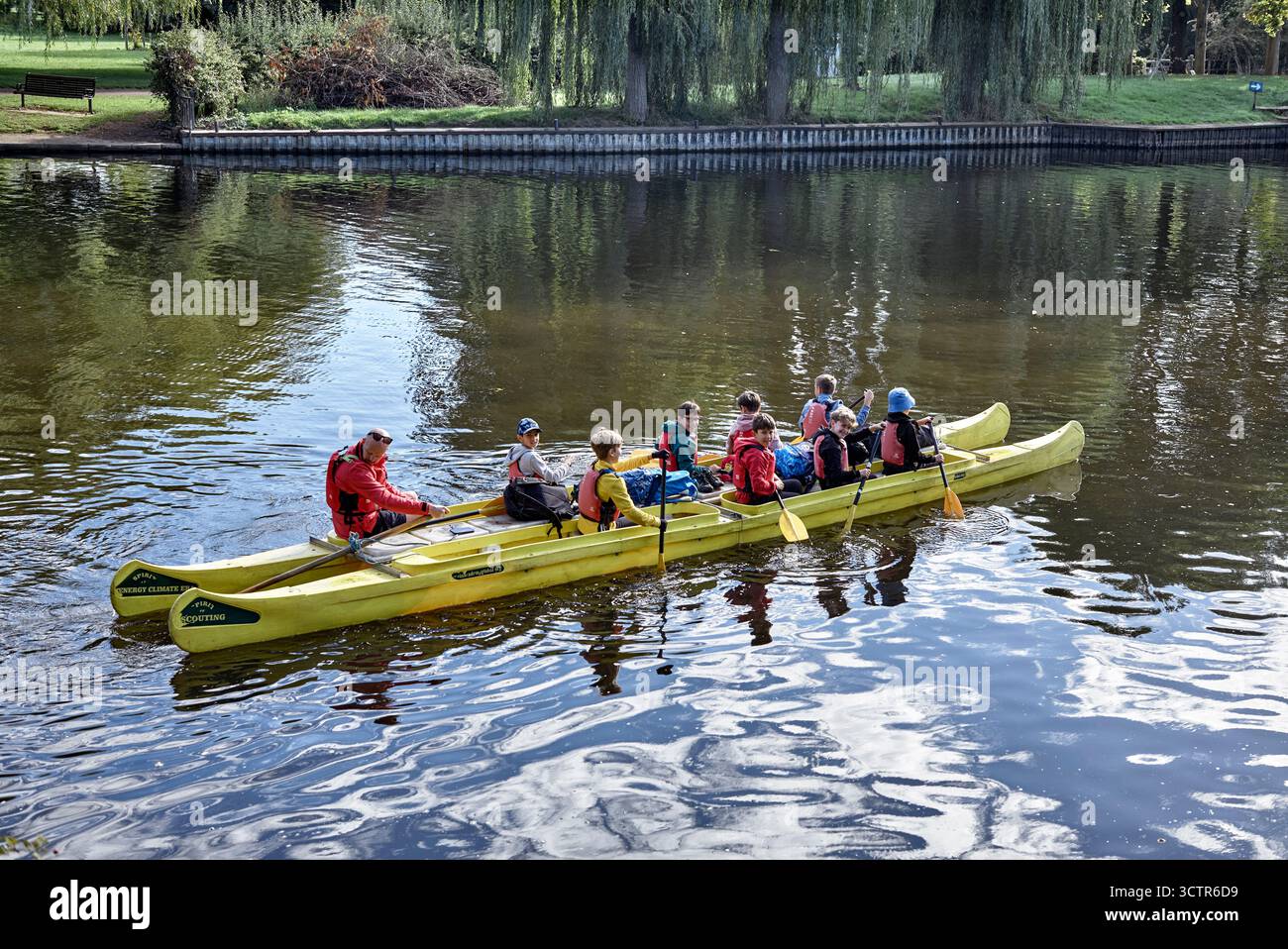 Twin hulls canoe activity for school boys under teacher supervision on ...