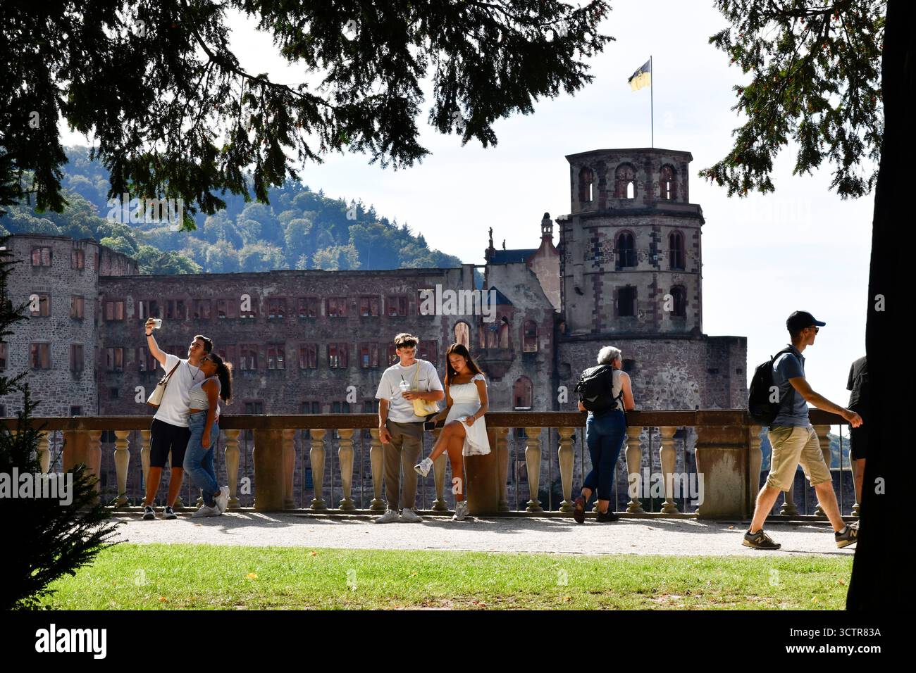 Heidelberg in southwestern Germany. The Schlossgarten or Castle Gardens ...