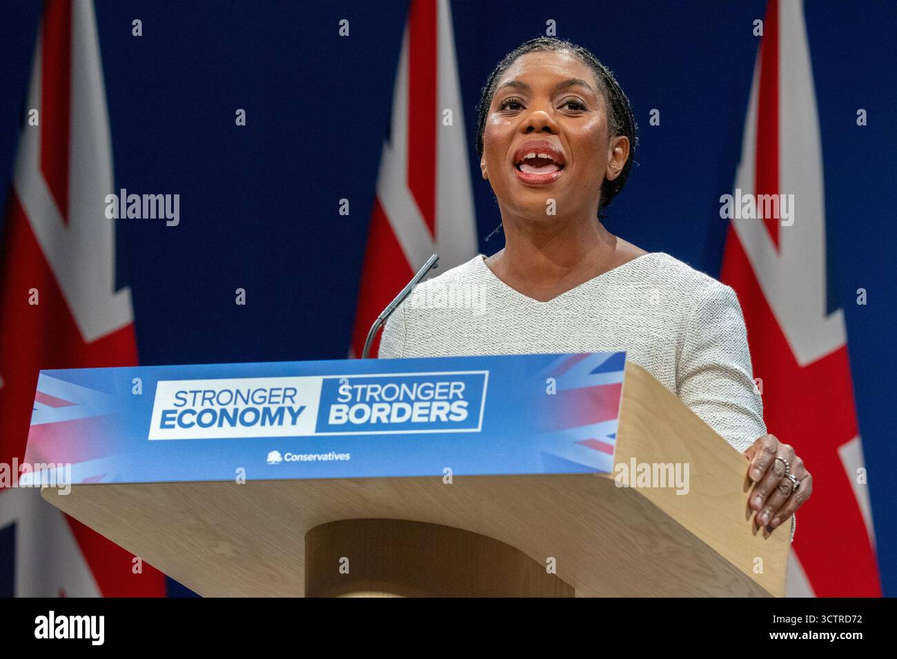 8th October, 2025. Manchester, UK Kemi Badenoch gives her leaders ...
