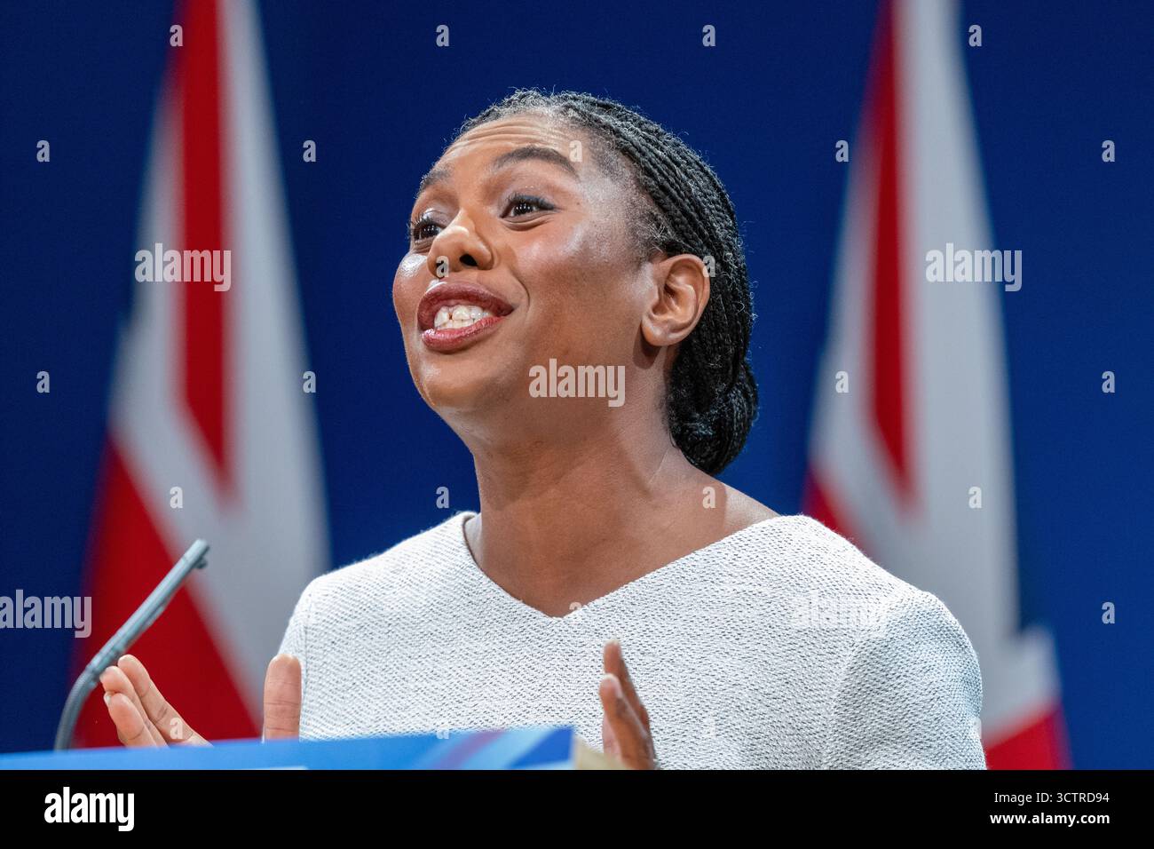 8th October, 2025. Manchester, UK Kemi Badenoch gives her leaders ...