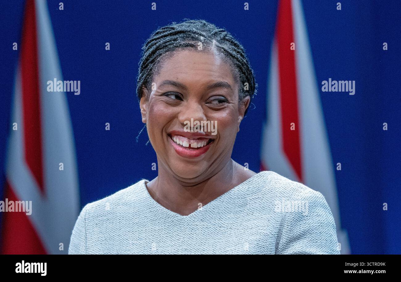8th October, 2025. Manchester, UK Kemi Badenoch gives her leaders ...
