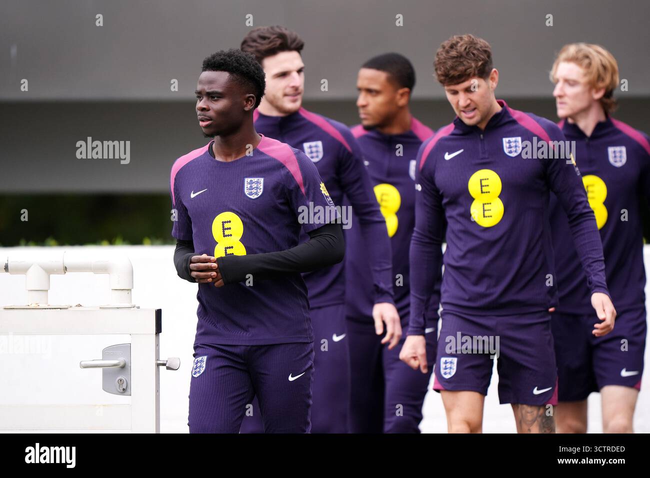 (left to right) England's Bukayo Saka, Declan Rice, Ezri Konsa, John ...