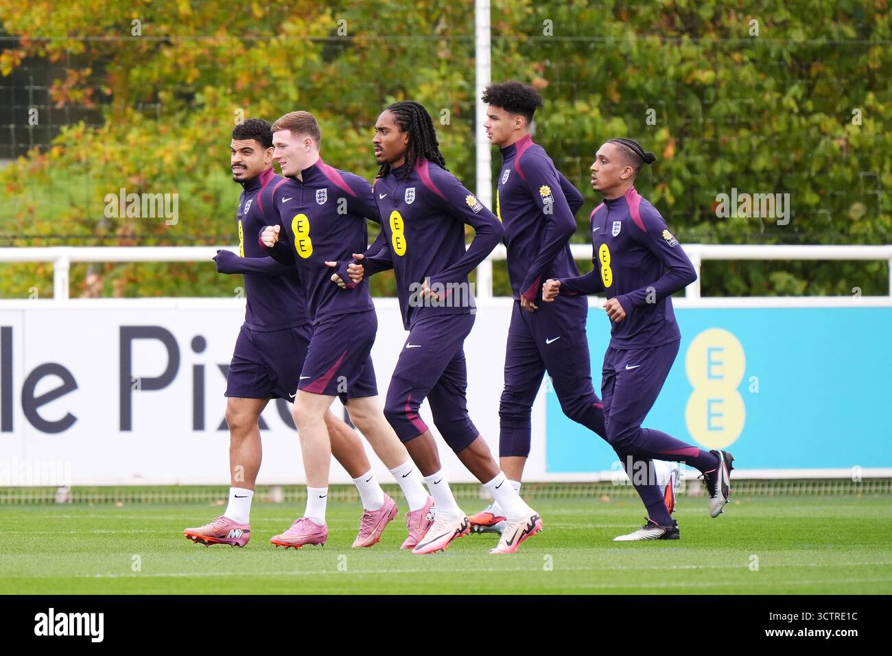 (left to right) England's Morgan Gibbs-White, Elliot Anderson, Djed ...