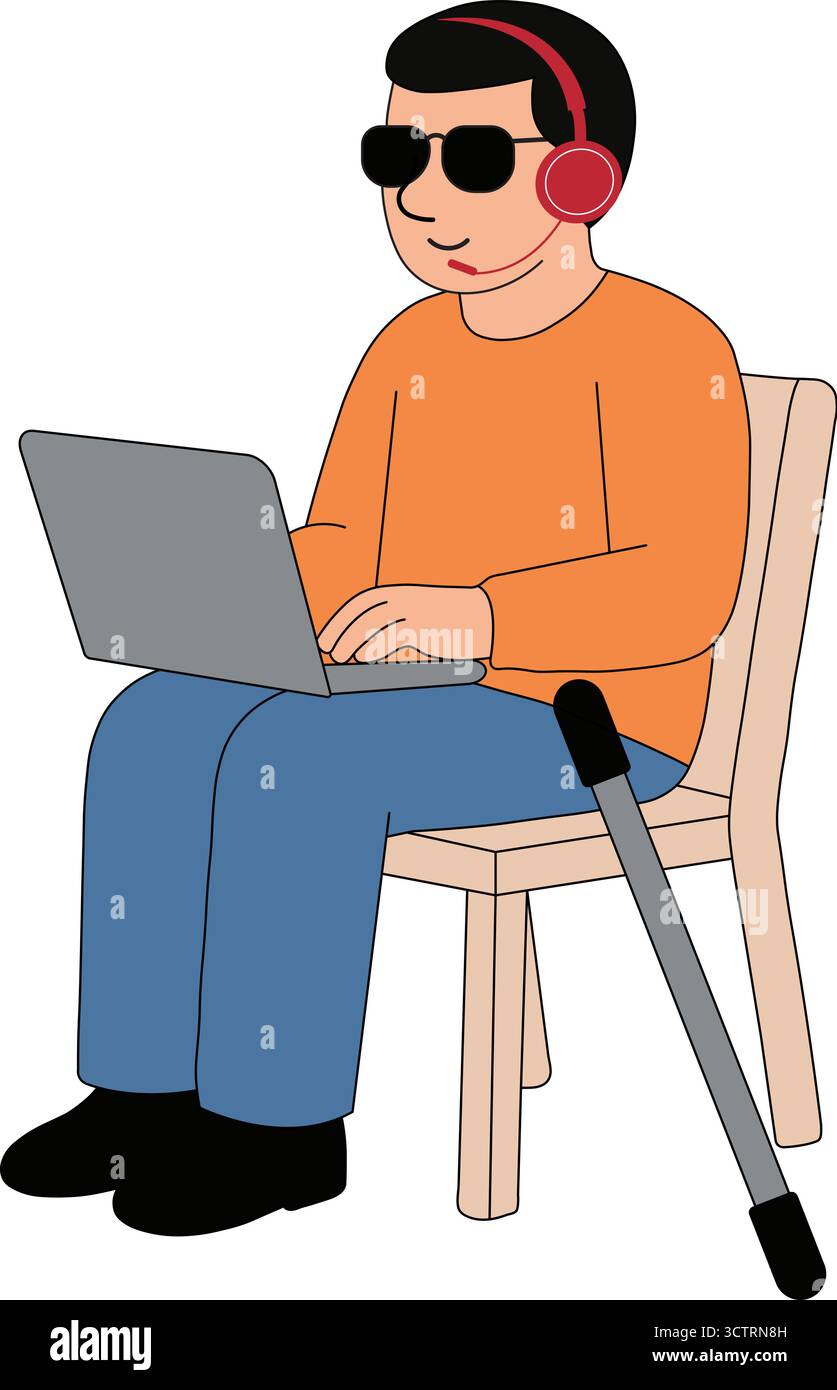 Visually impaired man Stock Vector Images - Alamy