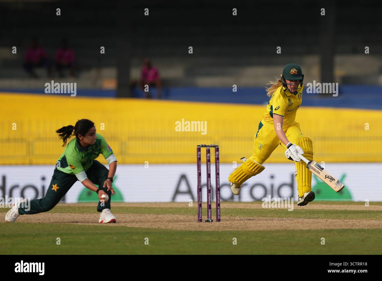 Australia's Kim Garth runs between the wickets to score during the ICC ...