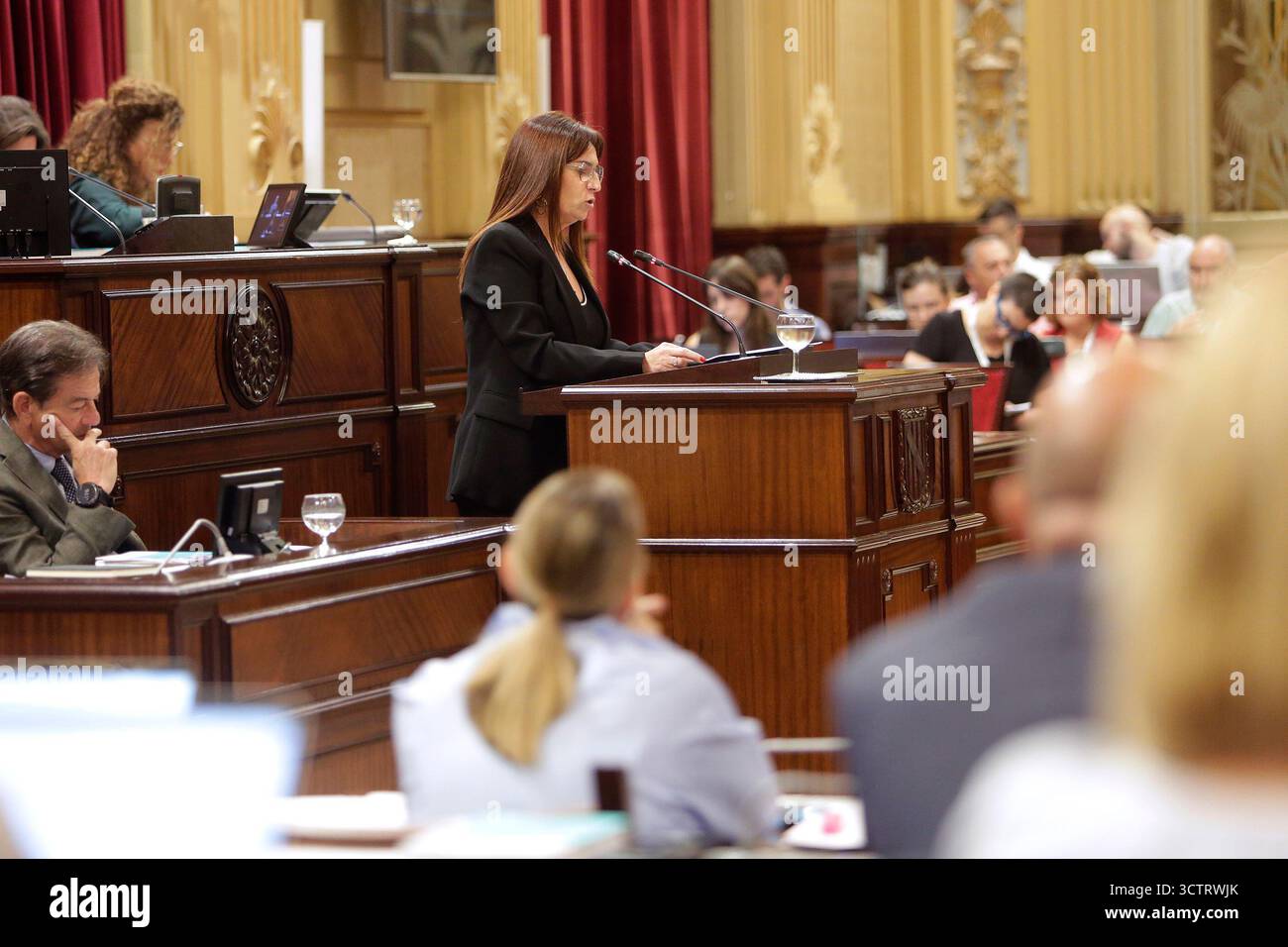 Vox spokeswoman in the Parliament, Manuela Cañadas, during the second ...