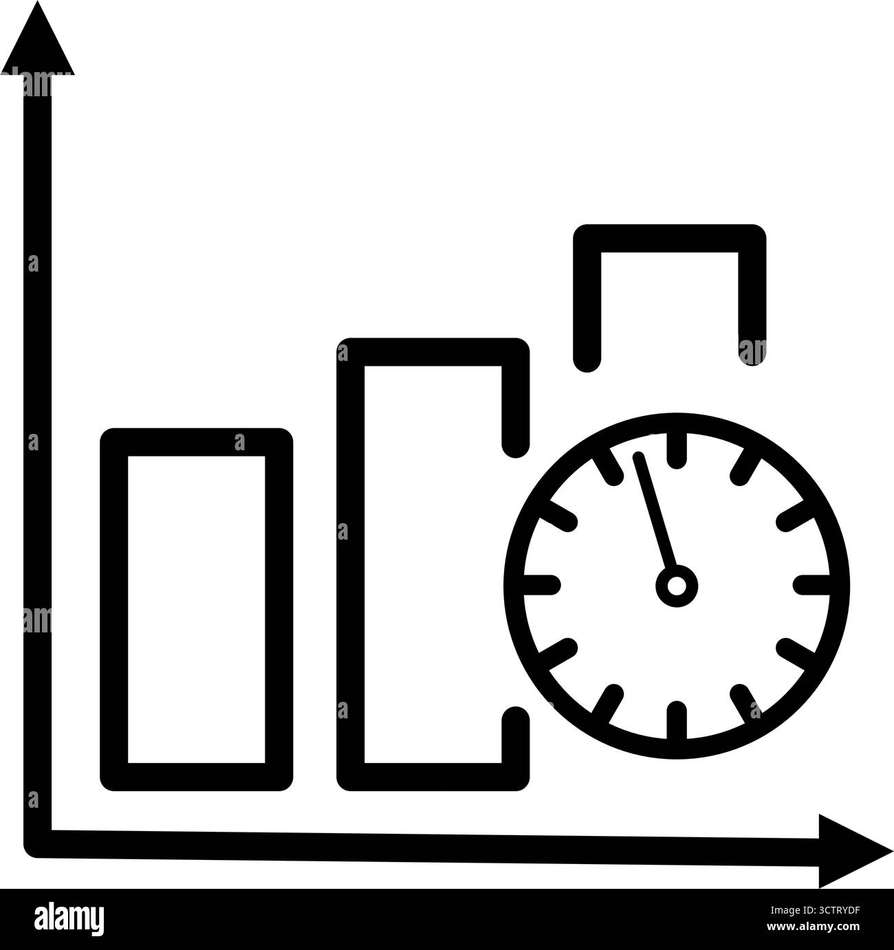 bar chart with stopwatch progress vector icon Stock Vector Image & Art ...