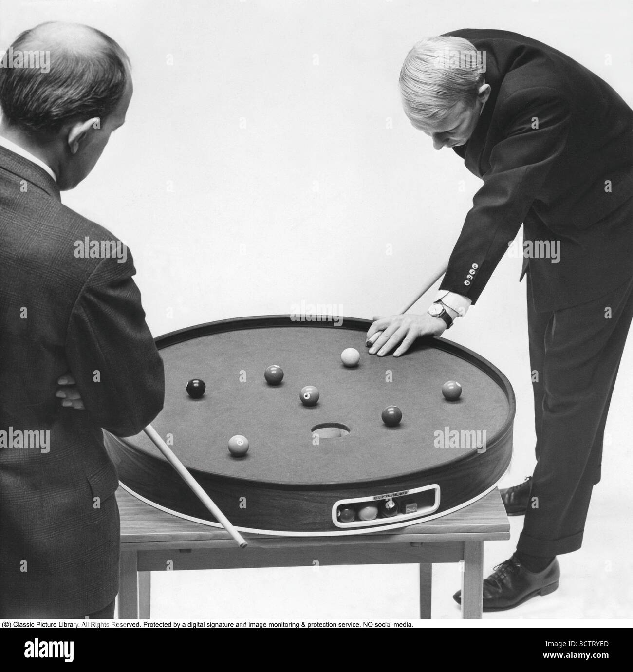The Ellipse billiard table from the 1960s, a rare circular design ...