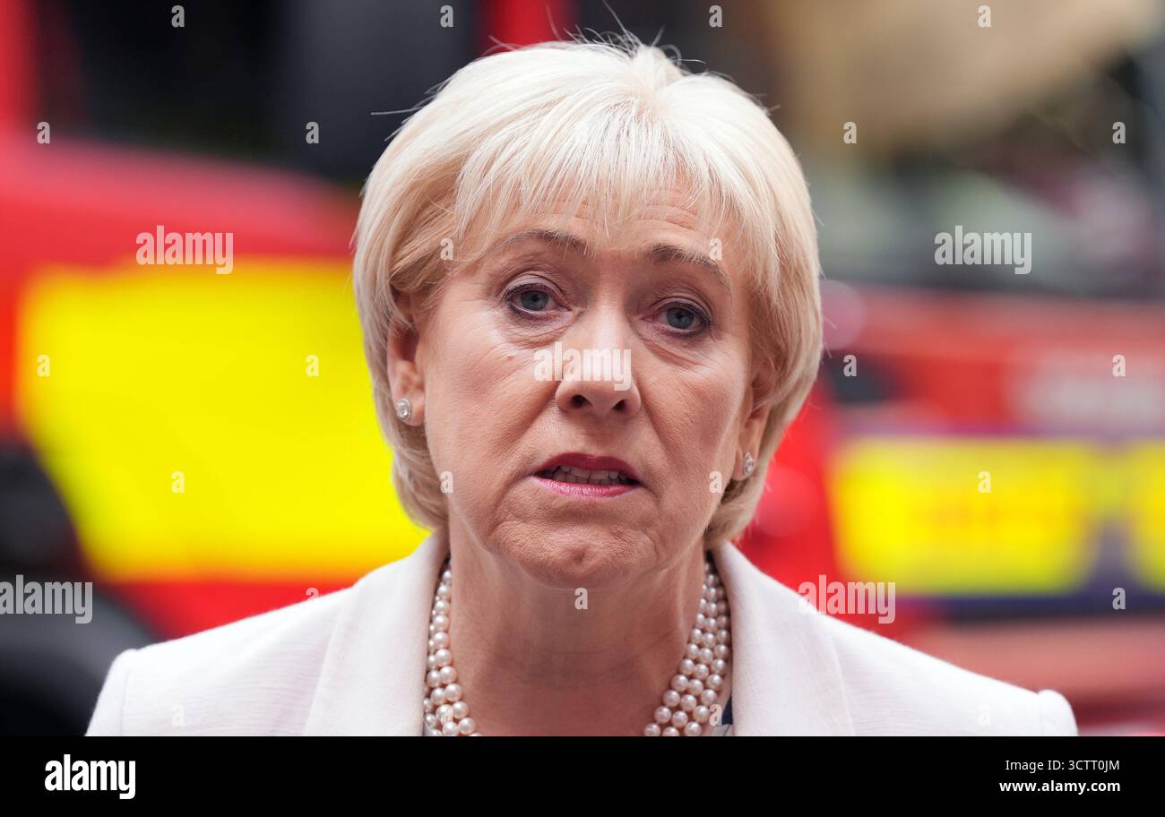 Irish presidential candidate Heather Humphreys speaking to the media ...