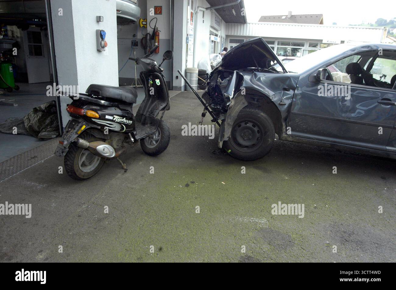 car wreck after car accident with total loss or write-off car wreck ...