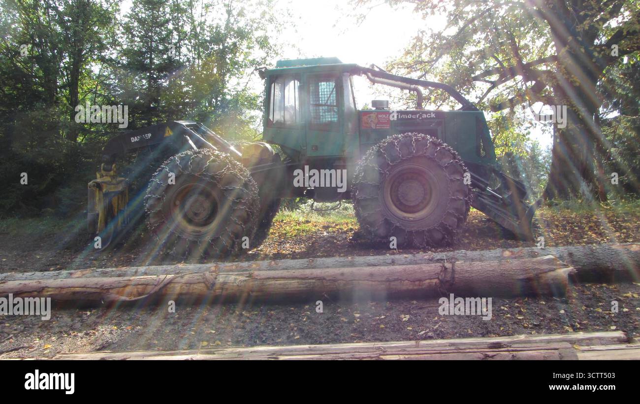 a skidder during wood harvesting, vehicle for transportation in ...