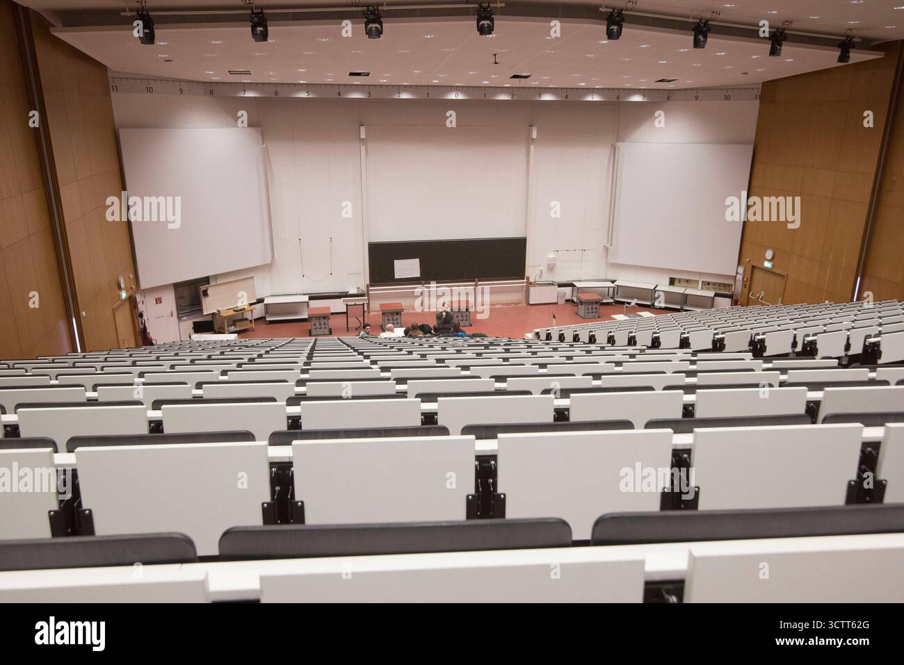empty lecture hall in a university, no students at the uni empty ...