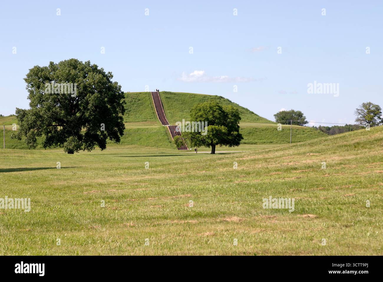 Monks Mound, the largest of the mounds at Cahokia Mounds State Historic ...