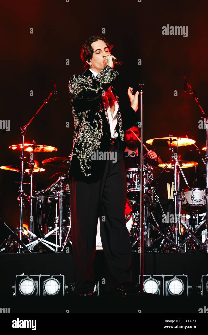 Milan, Damiano David performs during the Funny Little Fears World Tour ...