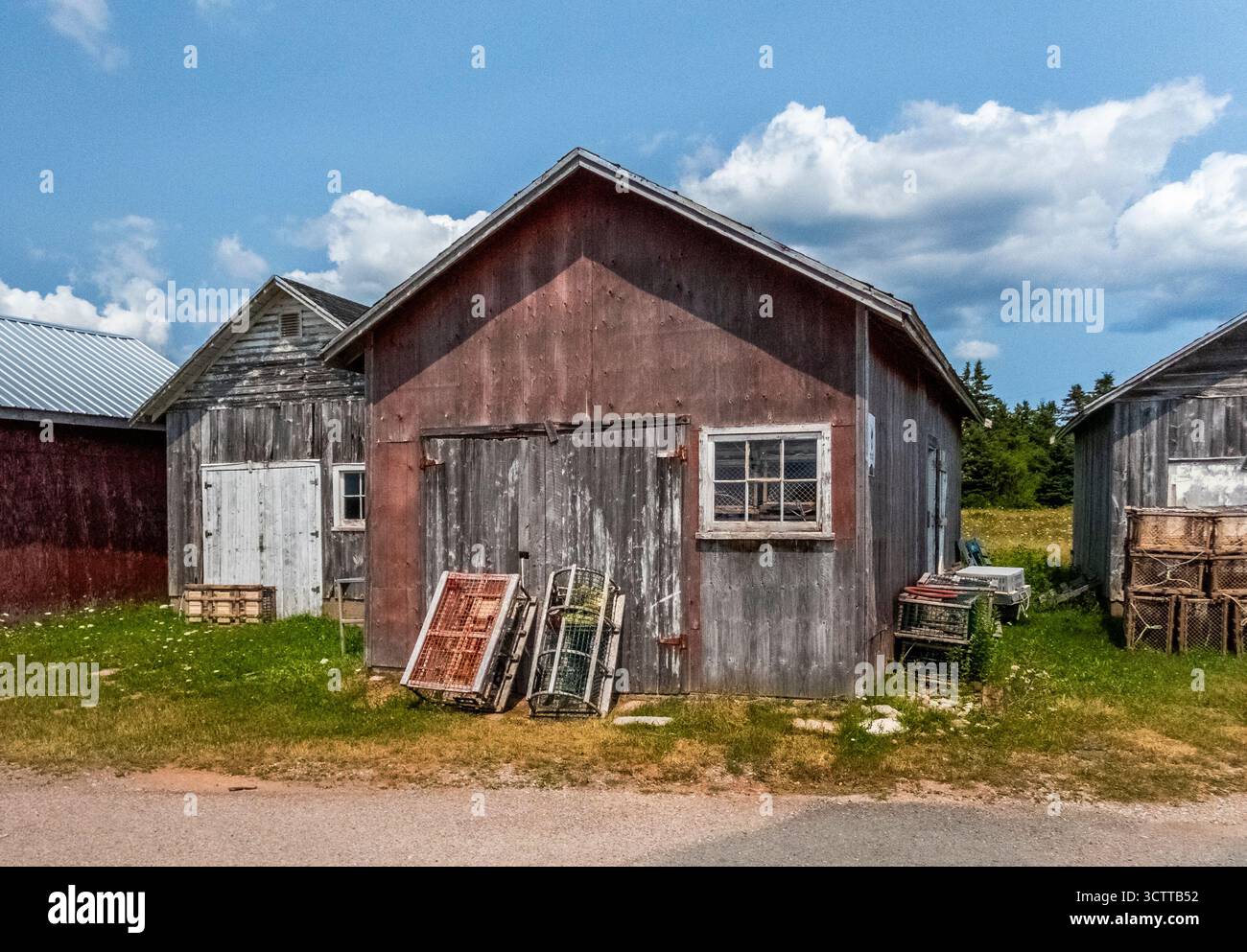 Old weatrhered buildings at Launching Pond also known as Launching ...