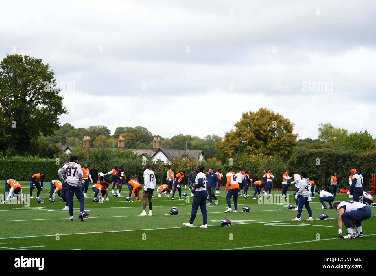 Denver Broncos take part in a NFL training session at Tottenham Hotspur ...