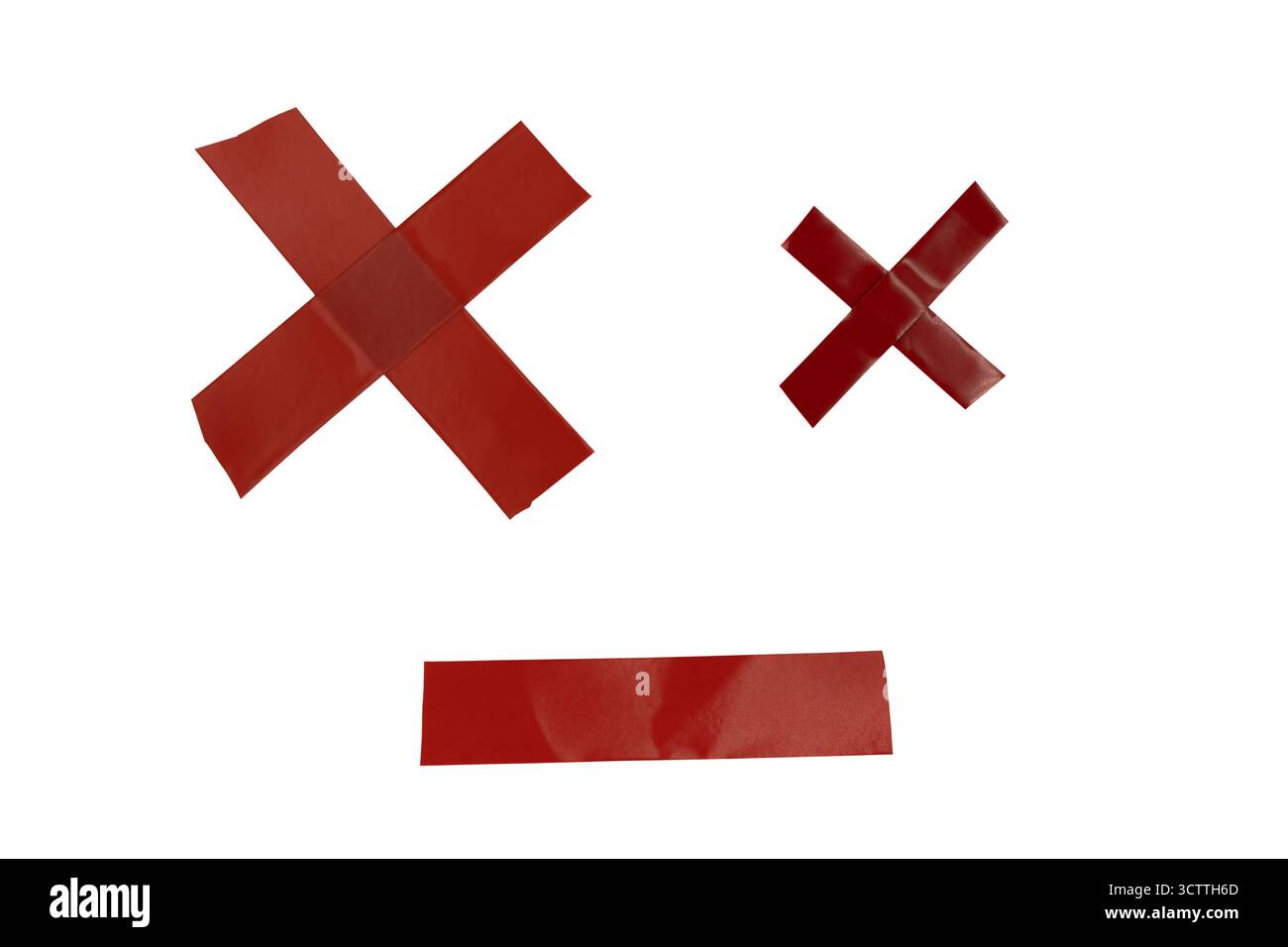 Set of red adhesive tape pieces isolated on transparent background ...