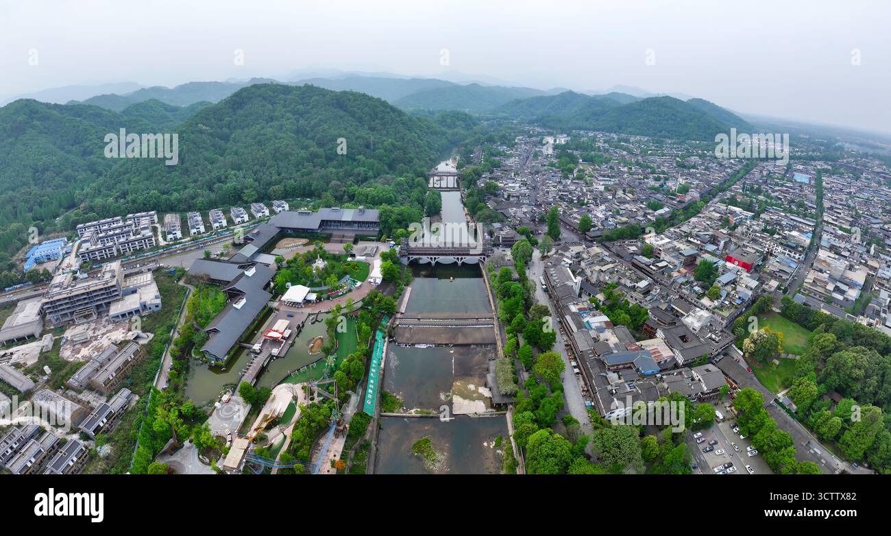 Aerial photography of Jiezi Ancient Town, Chongzhou City, Chengdu ...