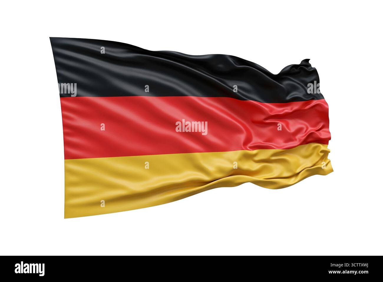 3d rendering of the German national flag waving in the wind with smooth ...