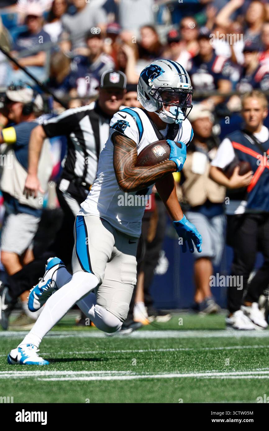 Carolina Panthers wide receiver Tetairoa McMillan runs after a catch ...