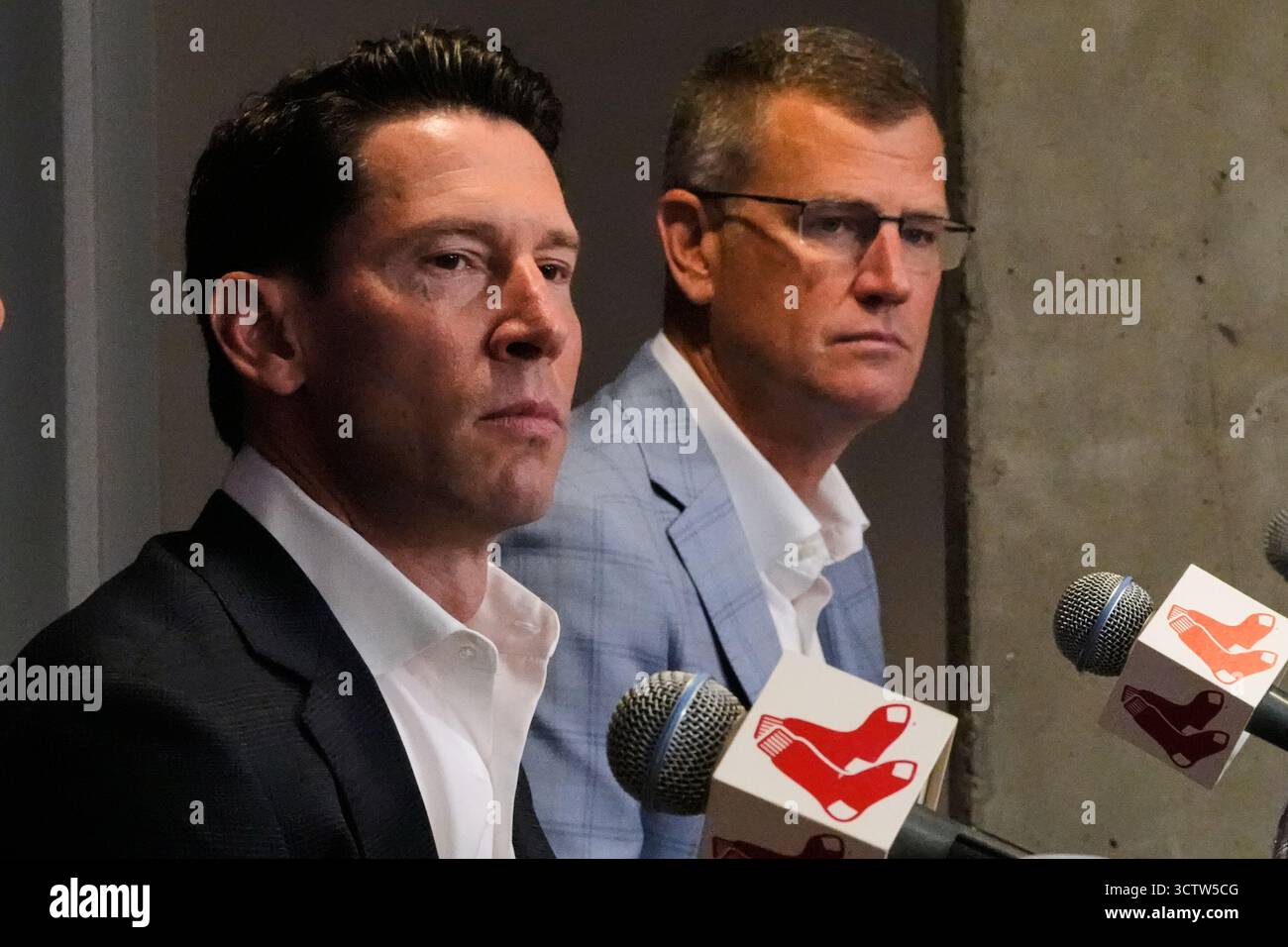 Boston Red Sox Chief Baseball Officer Craig Breslow, left, and ...