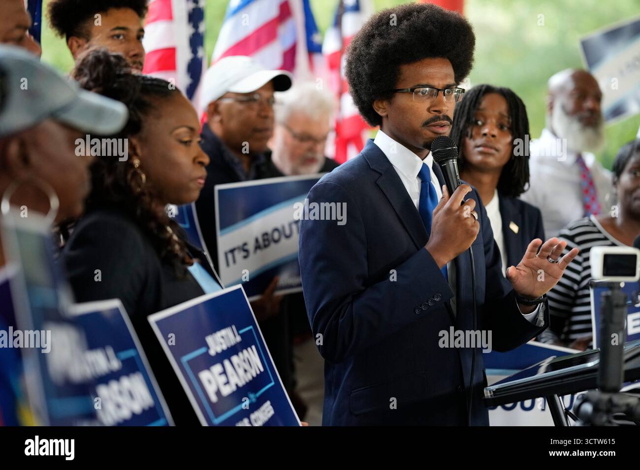 State Rep. Justin J. Pearson, D-Memphis, announces his candidacy for U ...